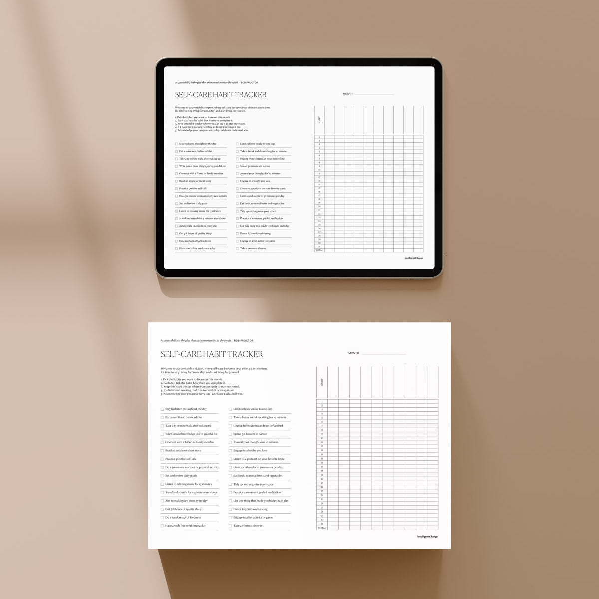 Self-Care Habit Tracker 2024 | Intelligent Change