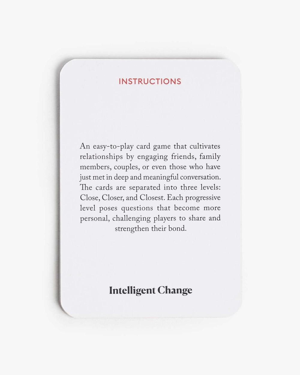 Get Closer Question Game - Conversation Cards | Intelligent Change
